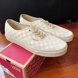 Vans | Shoes | Vans Sneakers Mens 3 Ivory Authentic Mono Checkerboard ...